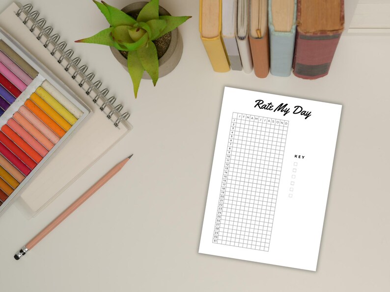 Rate My Day Tracker - Printable Journal Page - Daily Mood Log - Custom ...