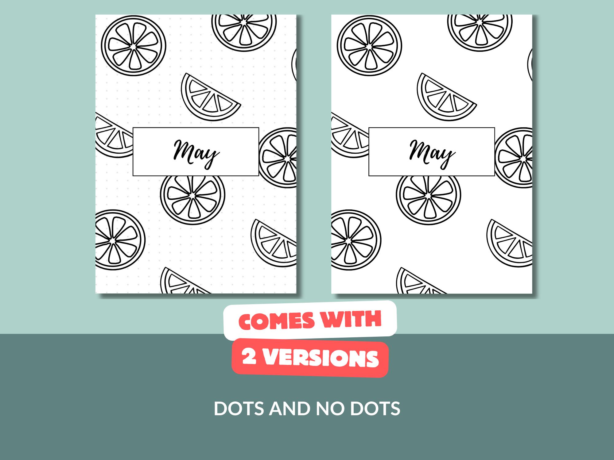 May Title Page and Calendar V2 – Printable Monthly Planner – Orange ...