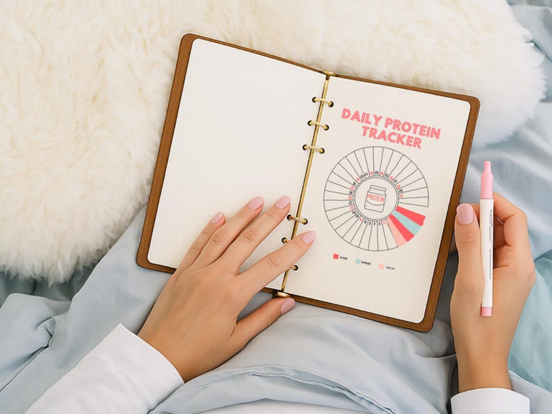 Daily Protein Tracker - Printable Journal Page - Monthly Protein Log ...