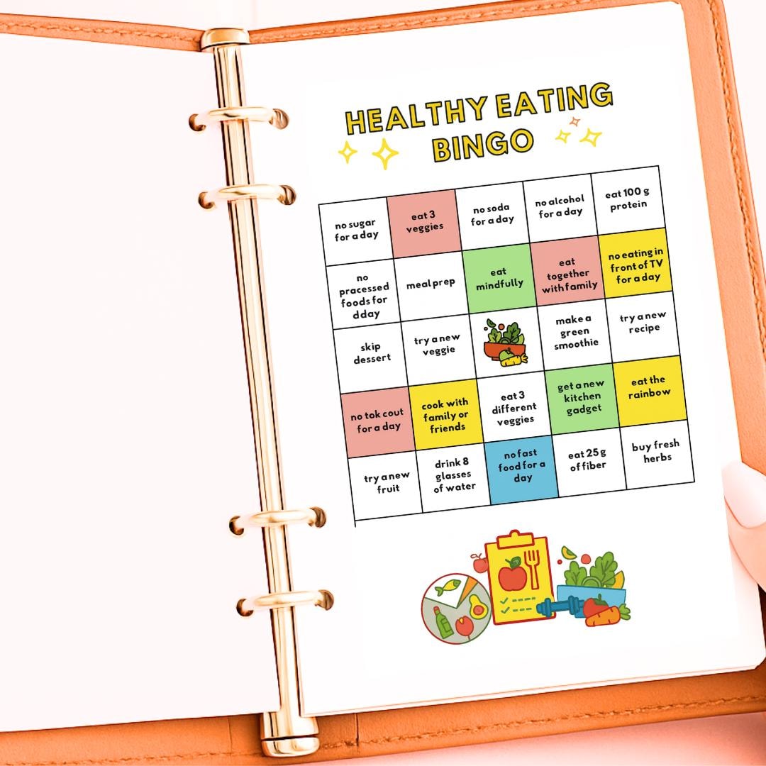Healthy Eating Bingo - PRINTABLE Nutrition Challenge - Fun Meal Planner ...