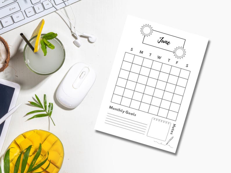 June Title Page and Calendar V2 - Sun Edition– Printable Monthly ...