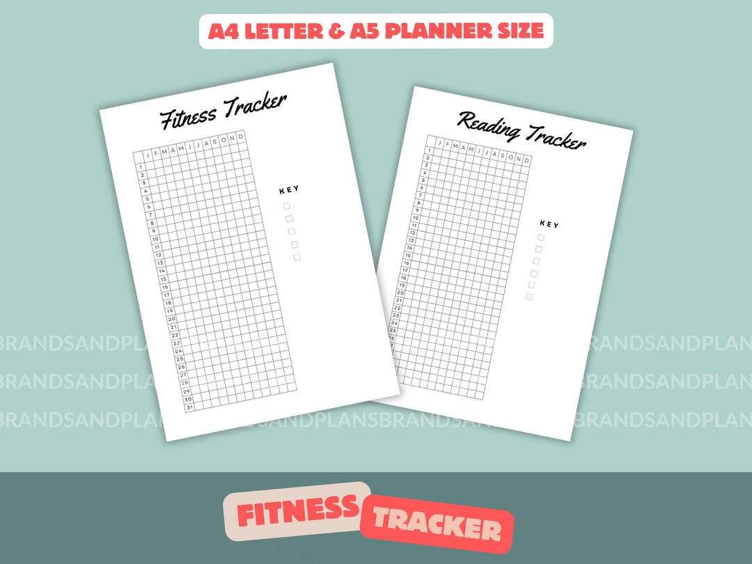 Yearly Fitness Tracker - Printable Journal Page - Workout Log ...