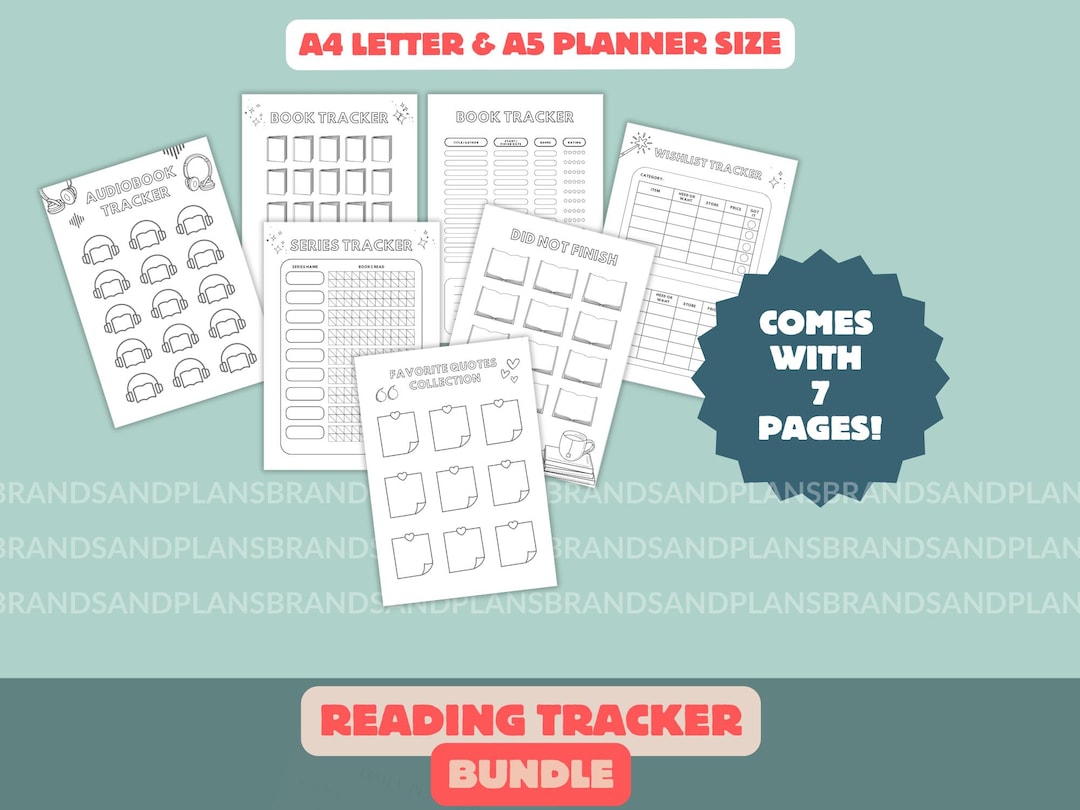 Reading Trackers Bundle - Printable Journal Pages - Book Tracker ...