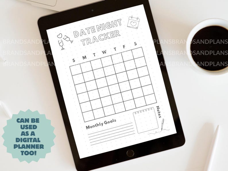 Date Night Tracker - Printable Journal Page - Track Weekly Dates - A5 ...