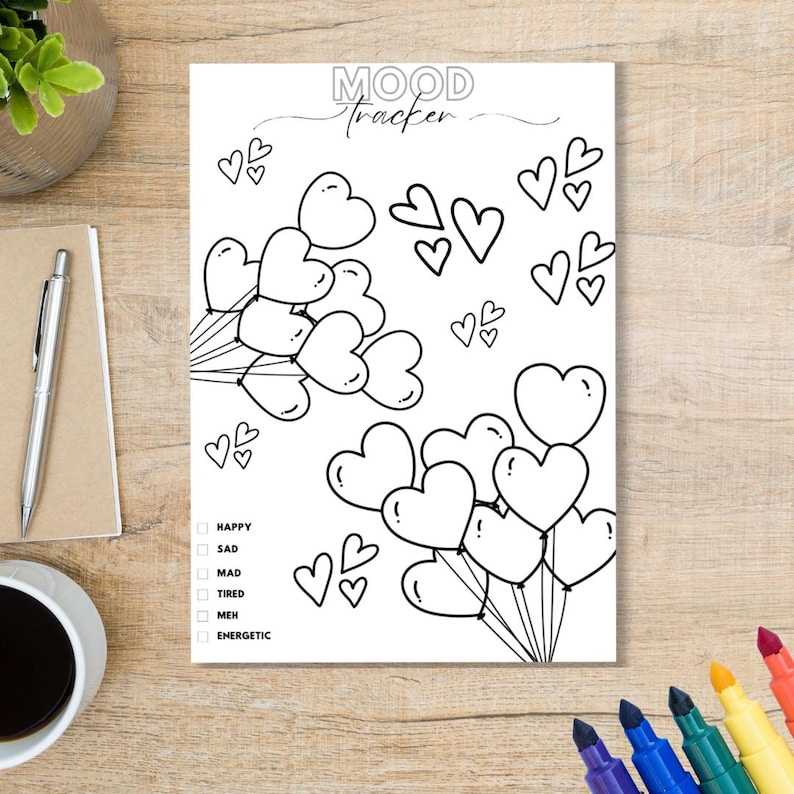 12-month Mood Tracker Bundle – Printable Journal Pages – A4 & A5 Sizes ...