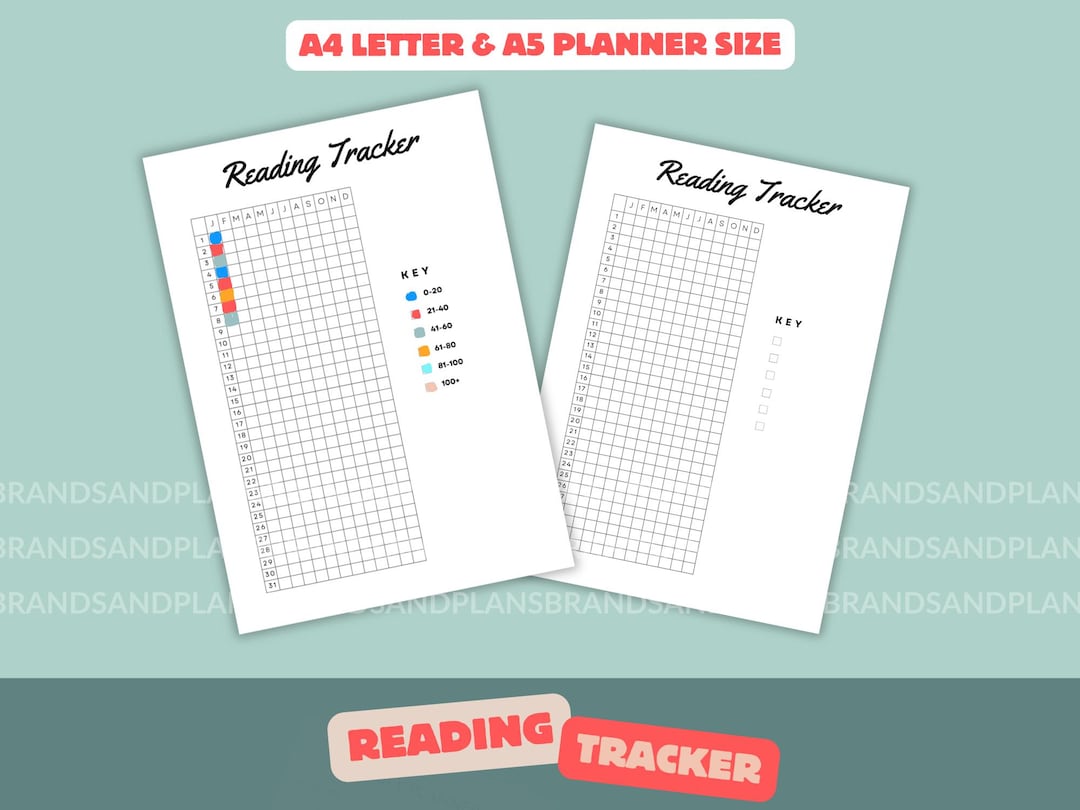 Yearly Reading Tracker - Printable Journal Page - Pages Read Log ...