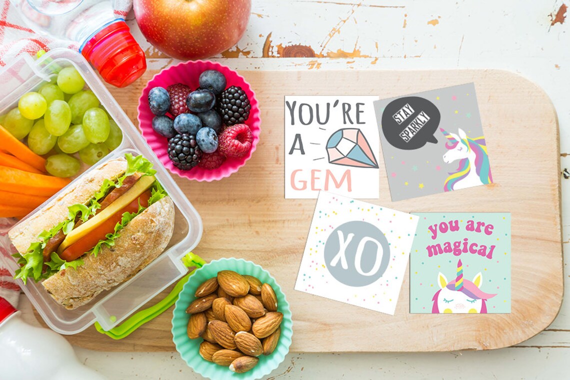 Lunch Box Notes for Kids,printable,lunch Box Note Cards,back to School ...