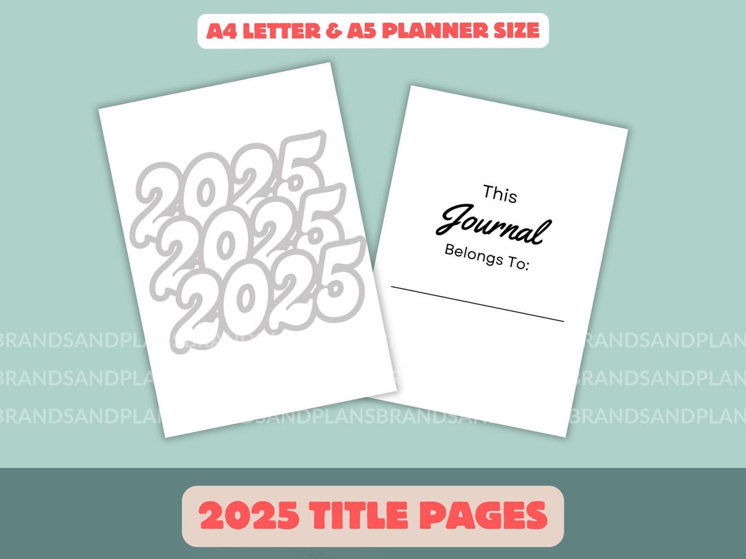 2025 Journal Cover Page and This Journal Belongs to Page - Printable ...
