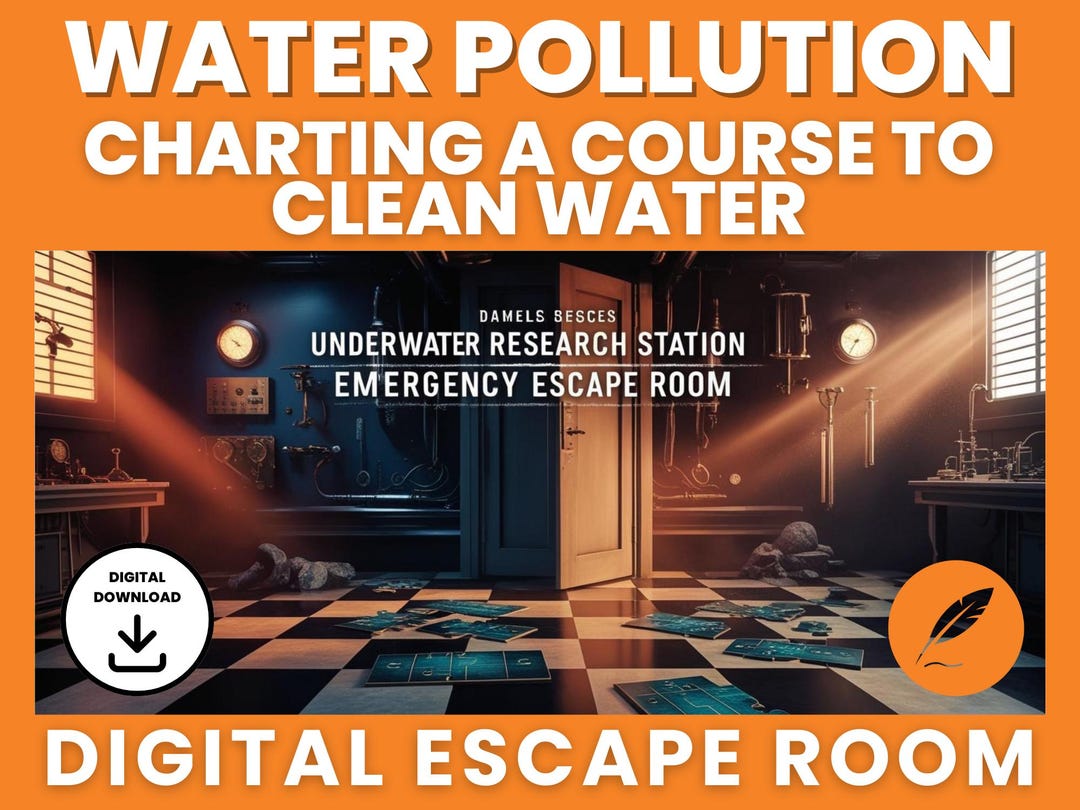 Water and Ocean Pollution Escape Room | Marine Ecosystems Science Game ...