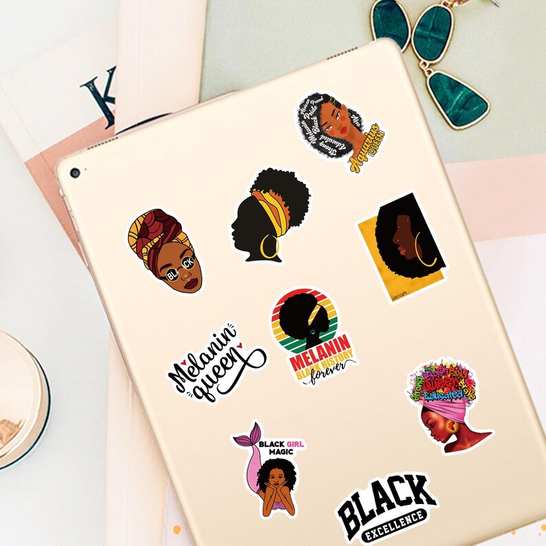 50PCS Melanin Sticker Pack, Black Girl Magic Stickers, Afro Queen ...