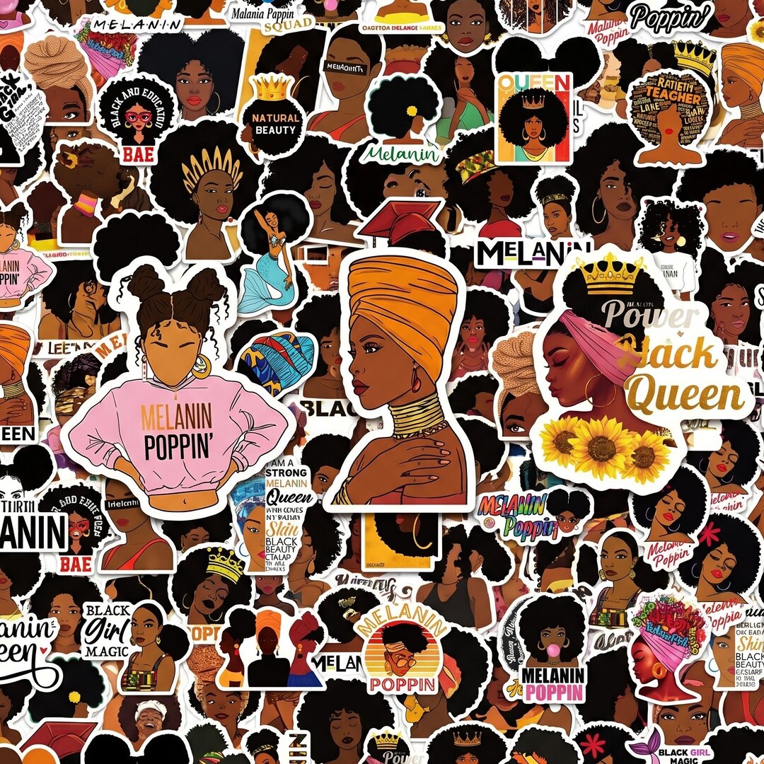 50PCS Melanin Sticker Pack, Black Girl Magic Stickers, Afro Queen ...