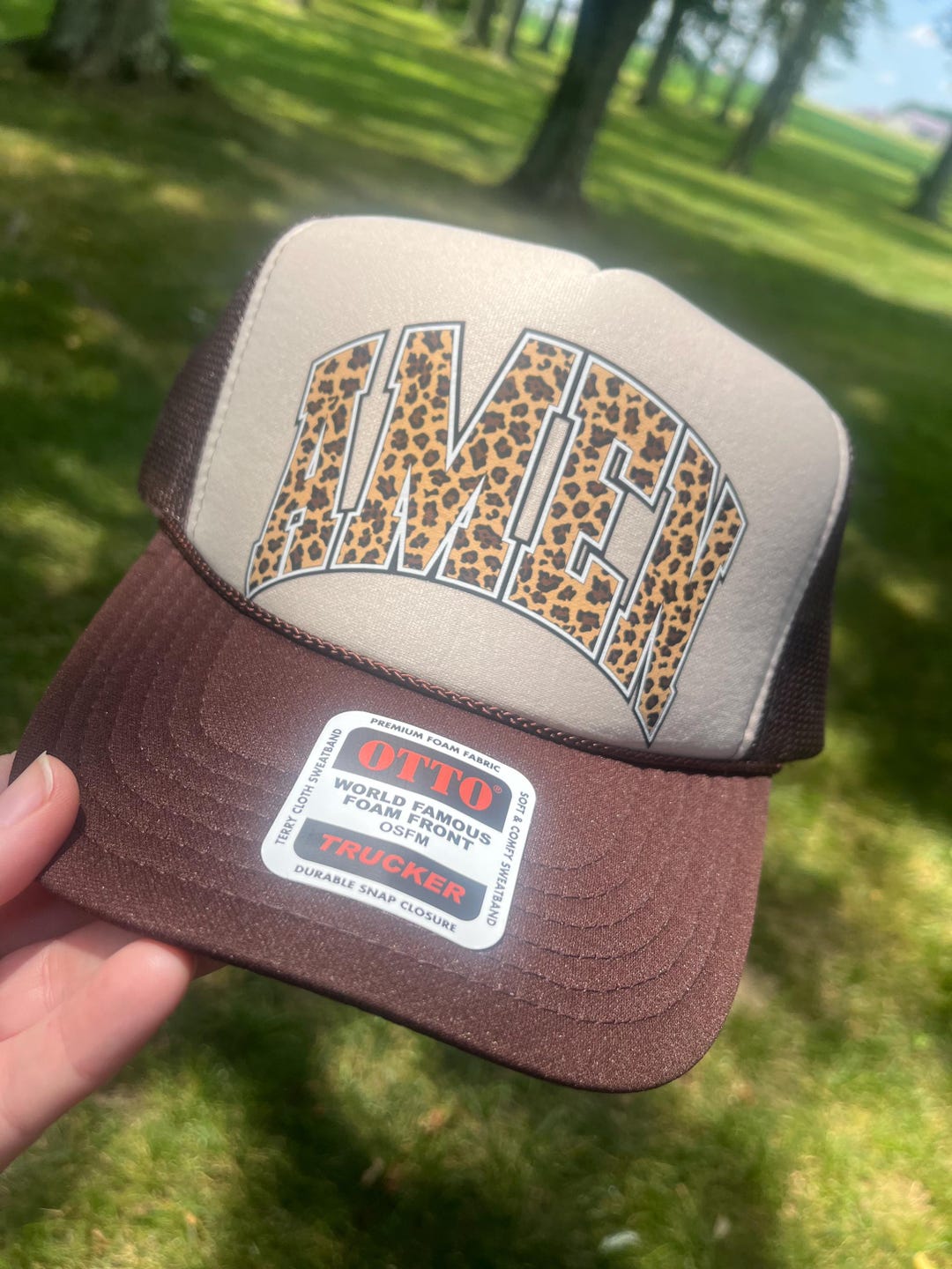 Amen Trucker Hat, Brown and Tan Hat, Trucker Hat Style, Summer Hat ...