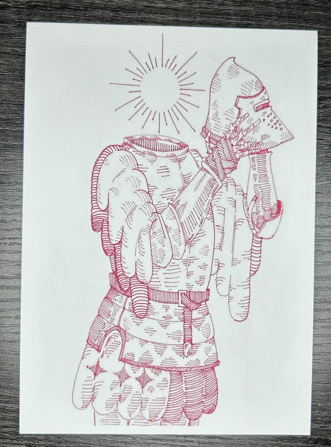 Behold, Nothing! Pen and Red Ink Illustration Print - Etsy