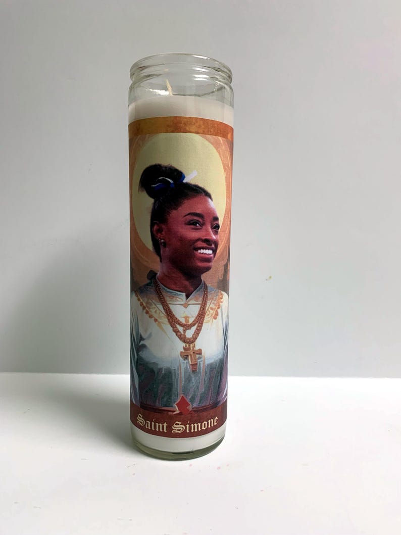 Simone Biles Prayer Candle - Pop Culture Saint Candle - Etsy