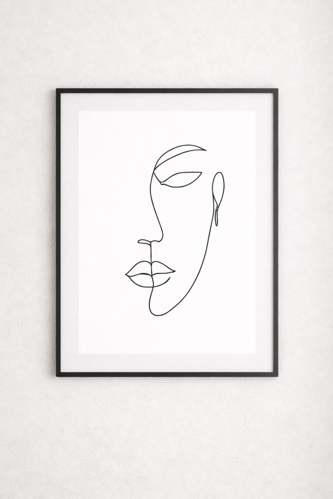 Minimalist Line Art Face Poster | Modern Black and White Wall Art - Etsy