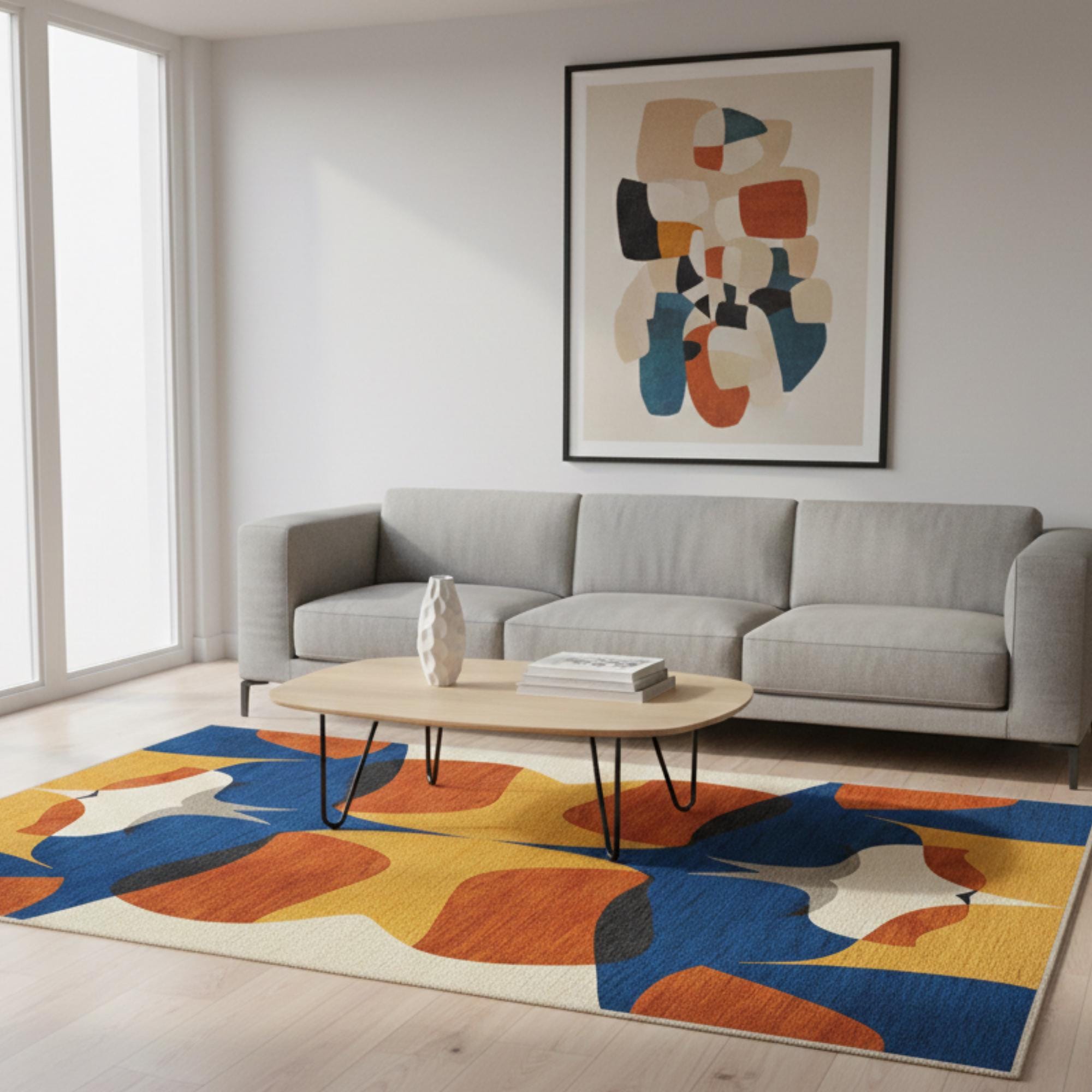Abstract Art Rug, Modern Colorful Area Rug, Contemporary Artistic ...