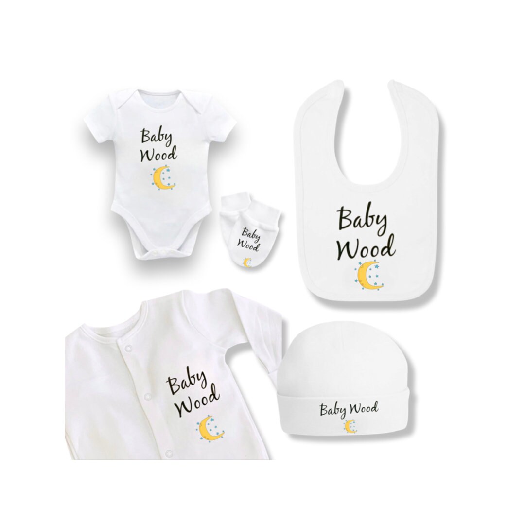 Personalised Baby Hospital Set: Moon & Stars Sleepsuit Gift - Etsy