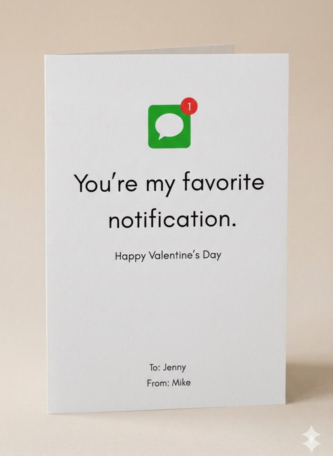 Funny Valentine’s Day Card Template, Favorite Notification Love Card ...