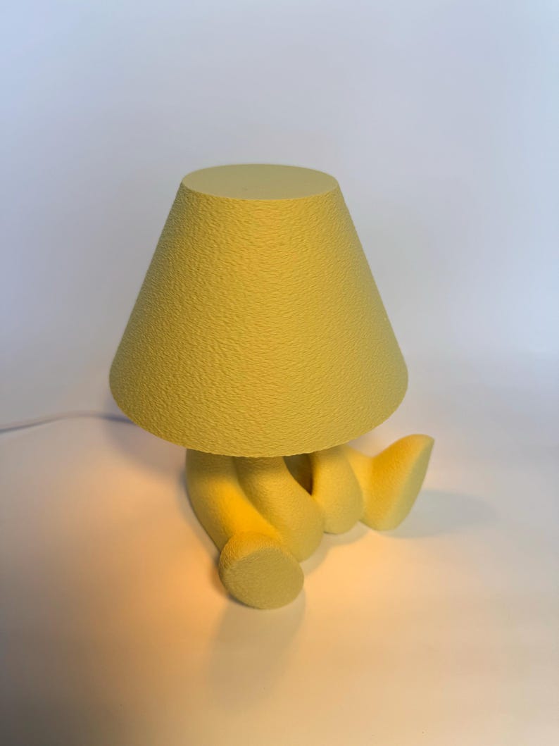 Yellow Sitting Man Lamp - 3D Printed Sunset Glow Nightlight - Cute ...