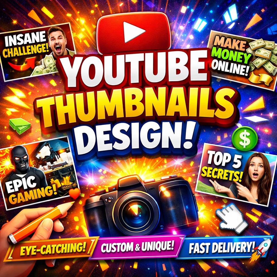 Youtube Thumbnail Design | Eye-catching Custom Thumbnails | High CTR ...