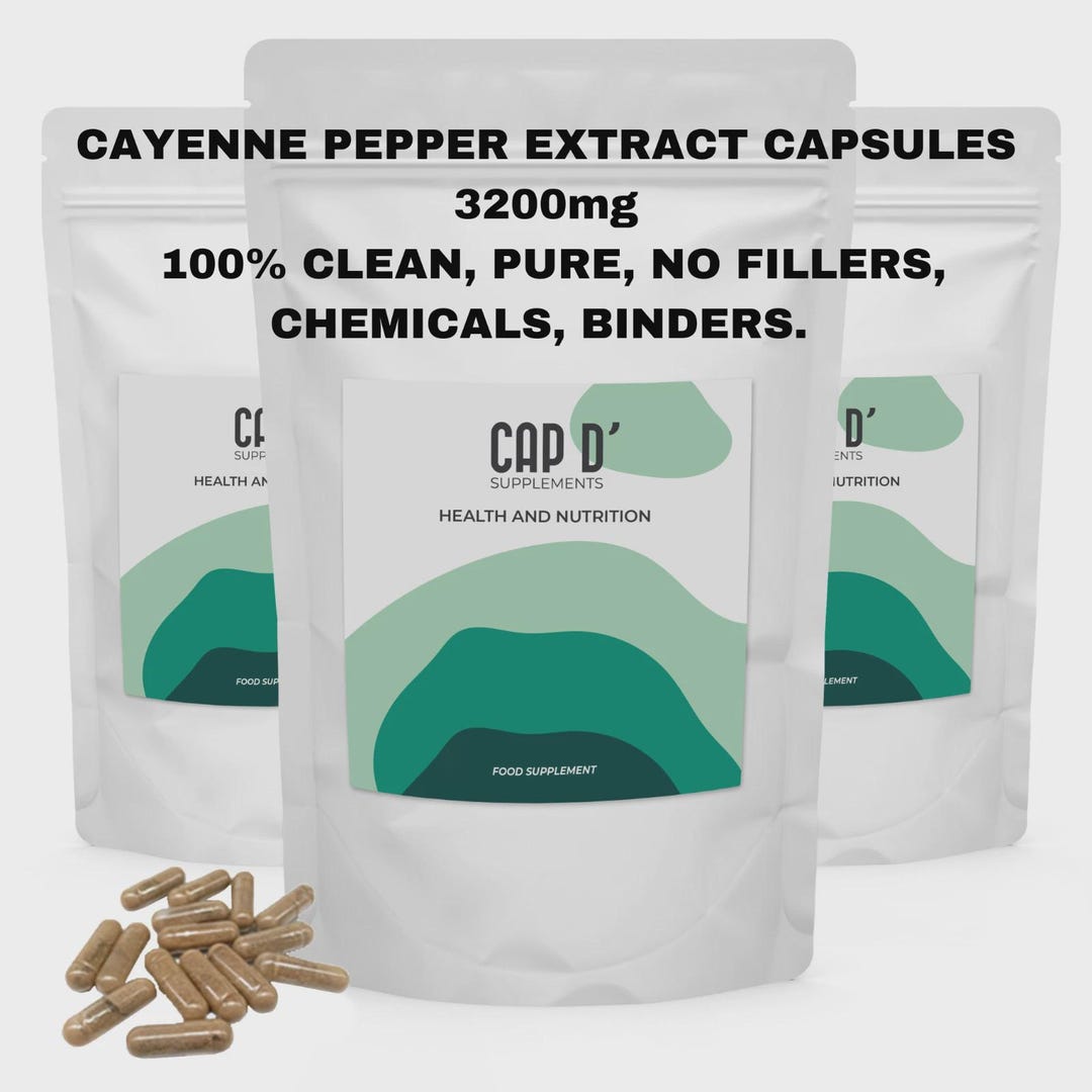 Cayenne Pepper Capsaicin Capsicum Extract Capsules 3200mg No Fillers No ...