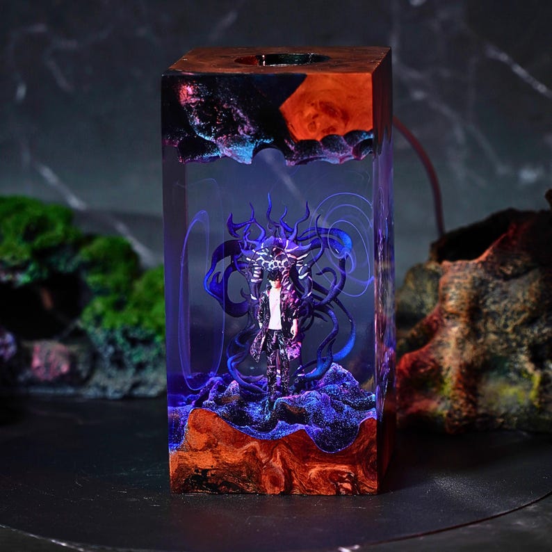 Dark Fantasy Resin Lamp – LED Shadow Scene Night Light Decor - Etsy