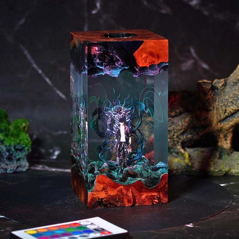 Dark Fantasy Resin Lamp – LED Shadow Scene Night Light Decor - Etsy