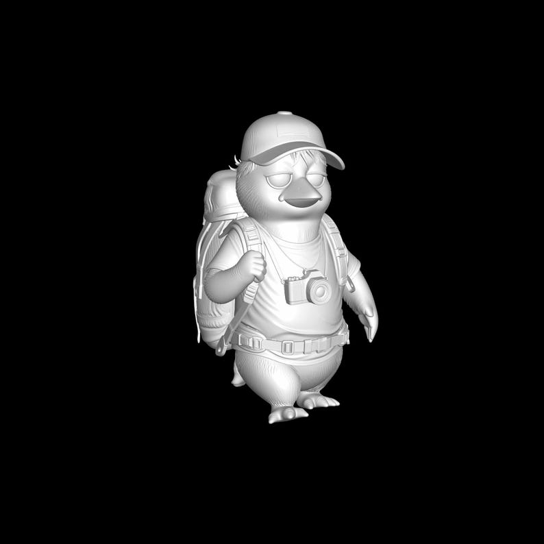 Cute Penguin Sculpture STL File for 3D Printing - Etsy