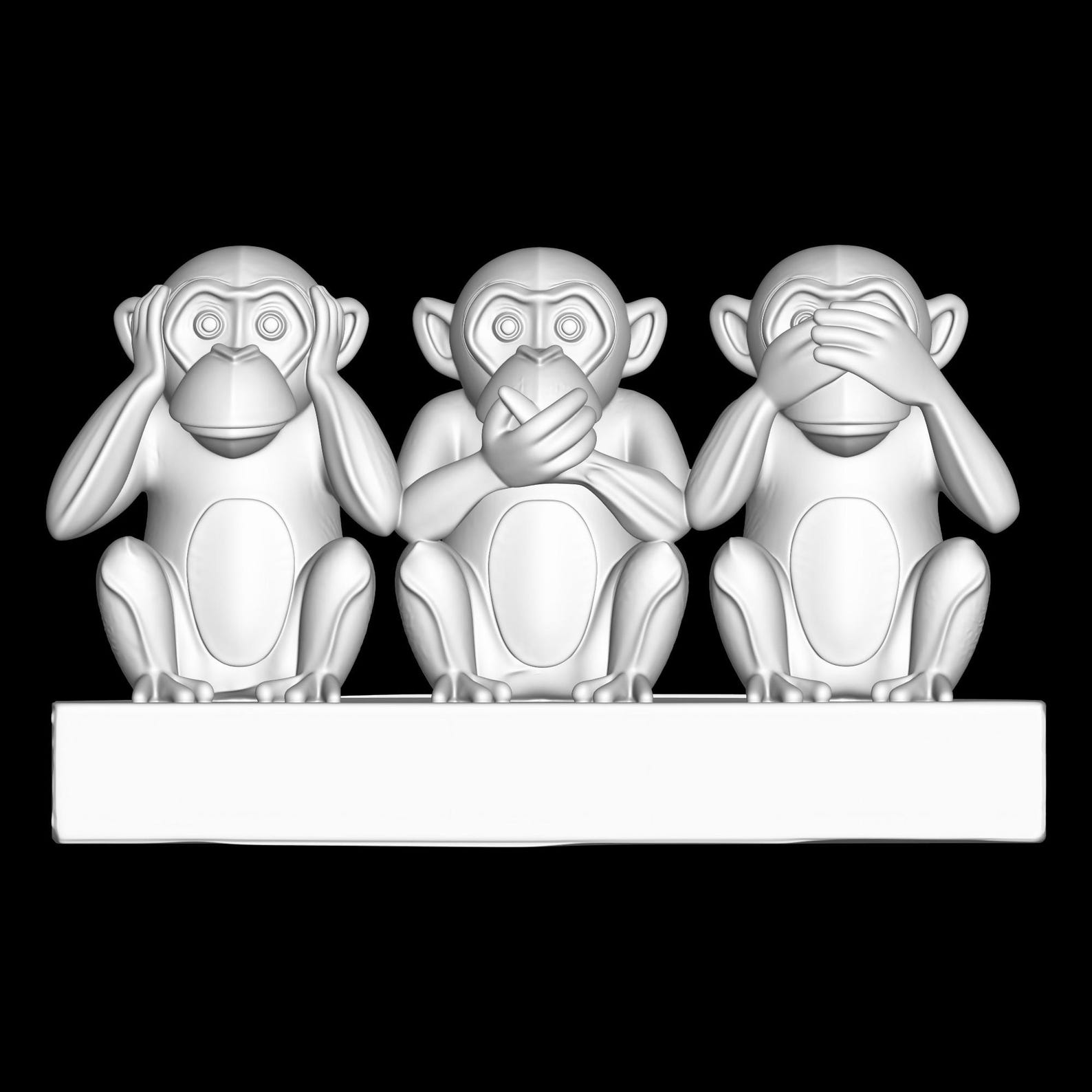 Three Monkeys Model STL File for 3D Printing - Etsy