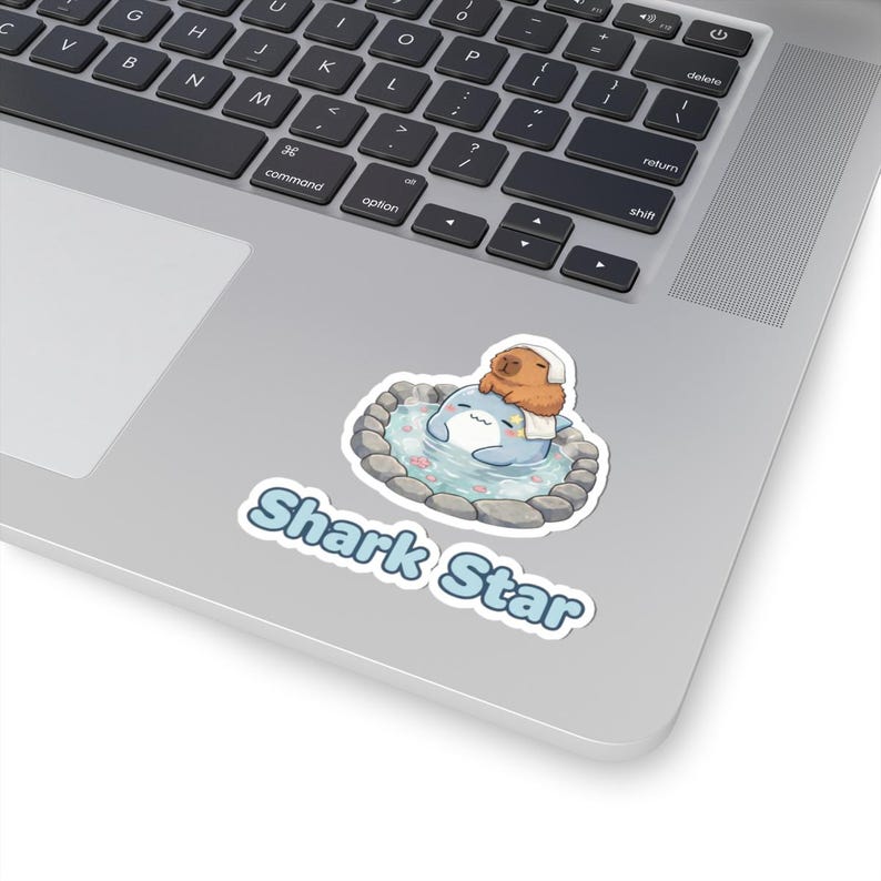 Capybara Hot Spring Shark Sticker | Cute Kawaii Onsen Animal ...