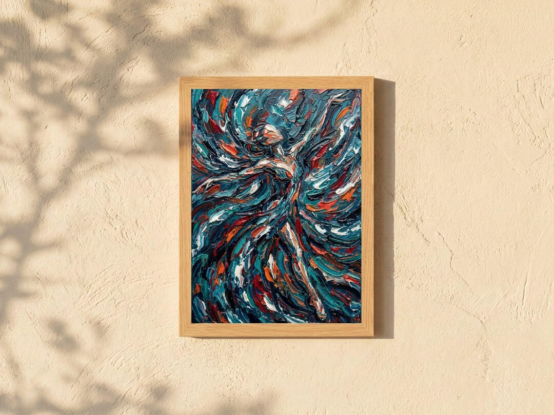 Hidden Figure Abstract Wall Art, Modern Oil Painting Print, Surreal ...