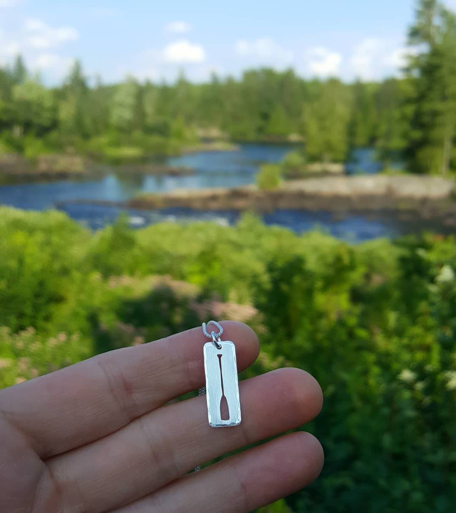 Paddle on - Sterling Silver Canoe Paddle Necklace - Etsy