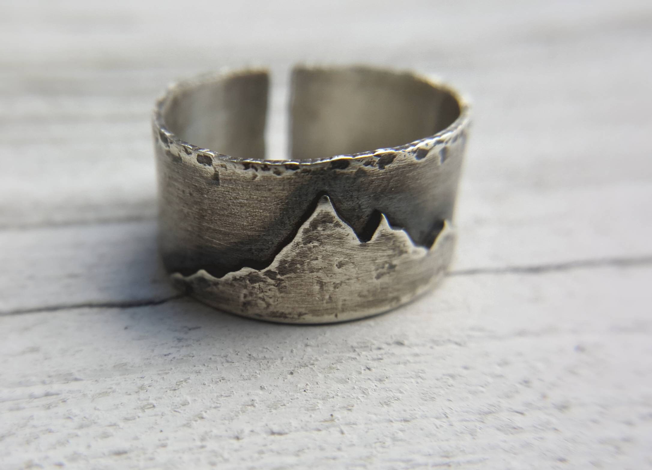 Mountain Peaks Ring Silver Mountain Range Ring - Etsy