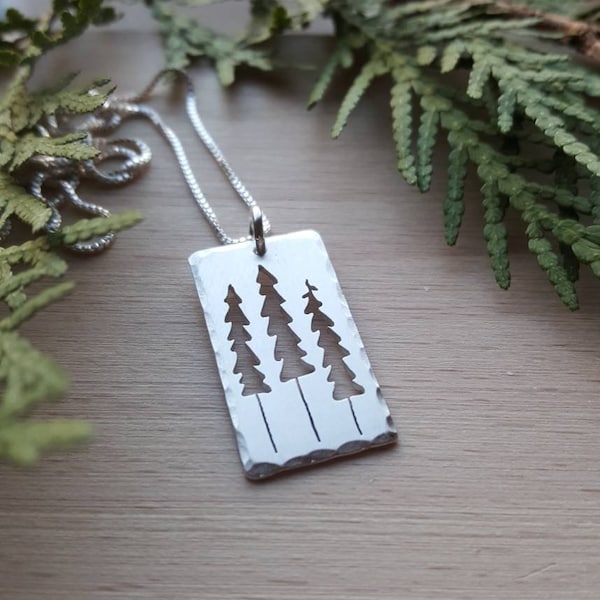 Pine Tree Pendant - Etsy