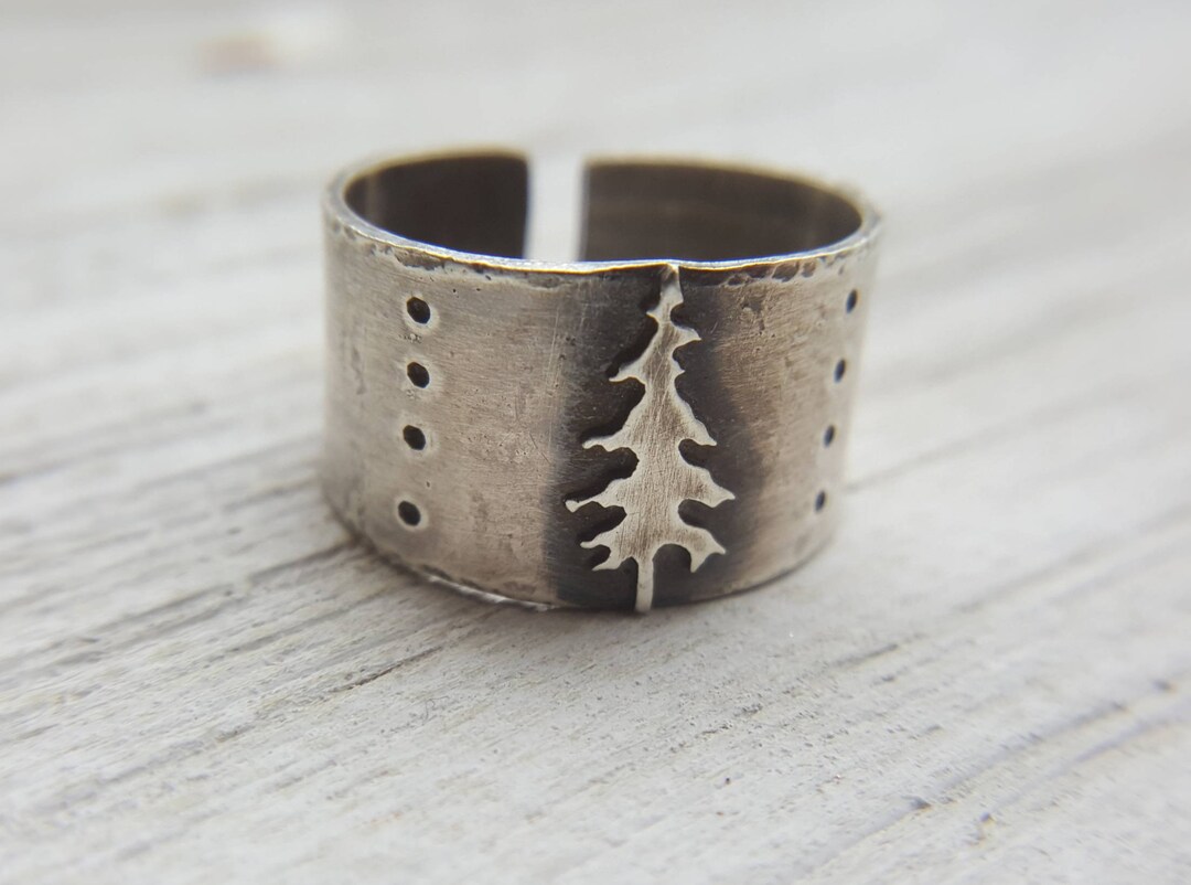 Lone Pine Ring - Silver Pine Tree Ring - Etsy