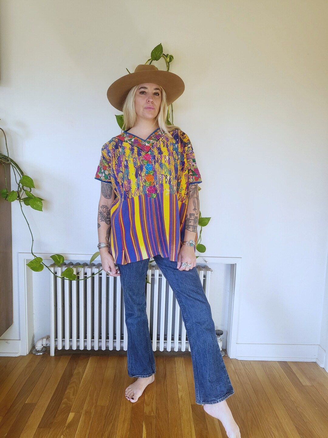 Vintage Guatemala Huipil Embroidered Fabric Top Rug Throw Shawl ...