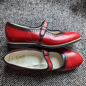 1940's STEPMASTER MARY JANE Red Shoes 40's (E11) - Etsy