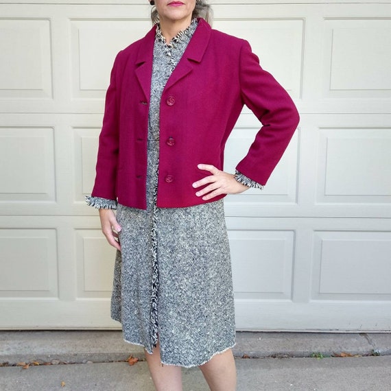 1960's BERRY WOOL JACKET boxy 60's L (N6) - Gem
