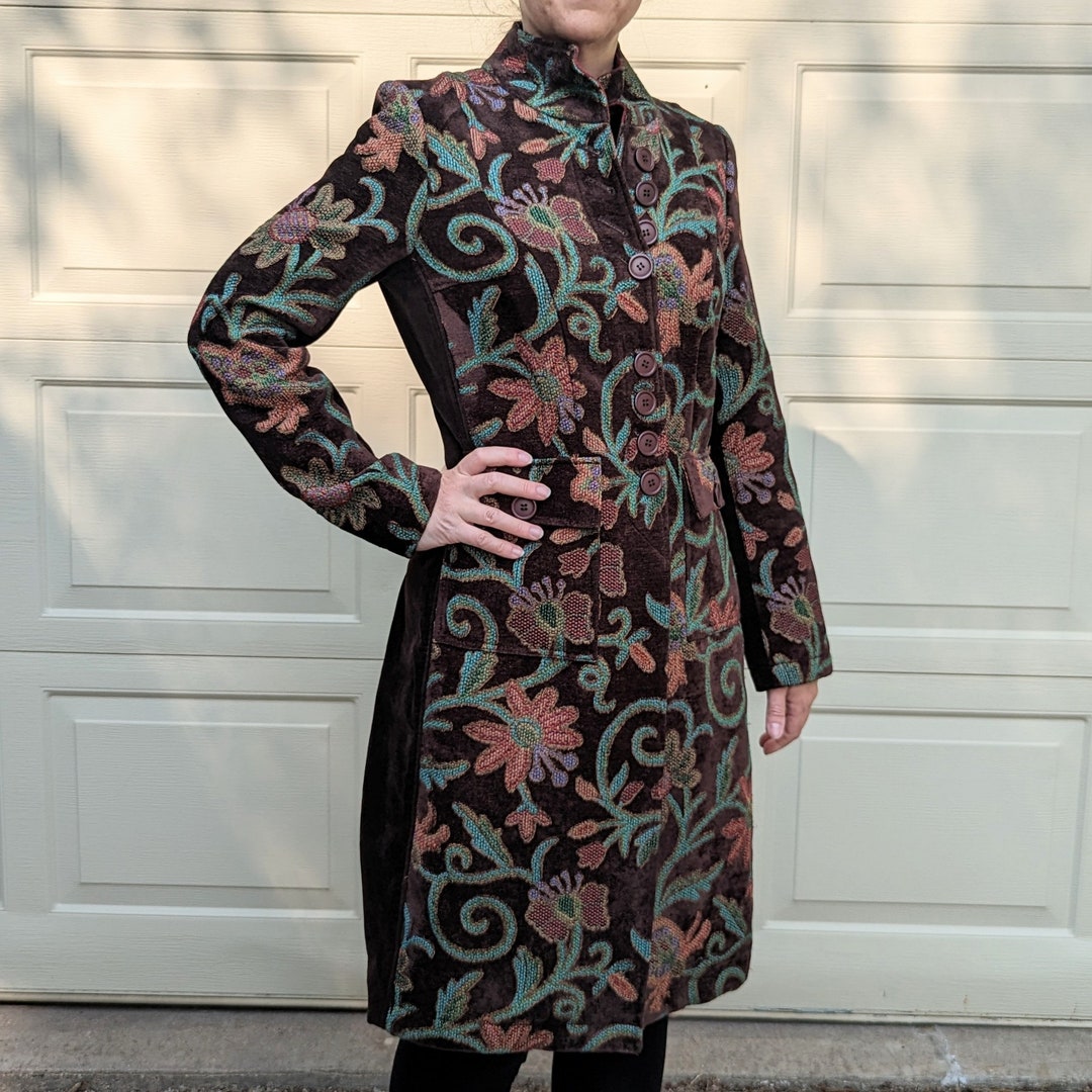 VELVET JACQUARD Car COAT S M - Etsy