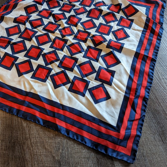 1960's ITALIAN SILK SCARF 60's mod square (N11) - Gem