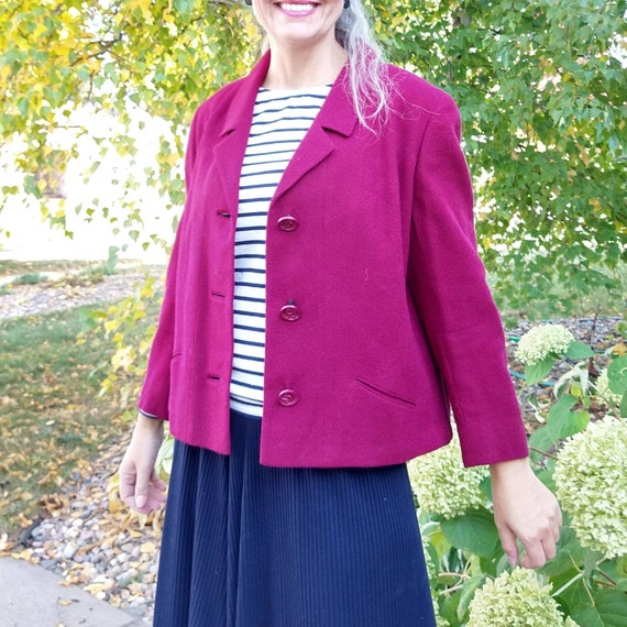 1960's BERRY WOOL JACKET boxy 60's L (N6) - Gem