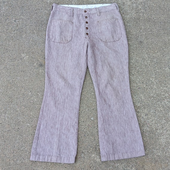 1960's 1970's SNAP FLY TROUSERS flare jeans (B1) - Gem