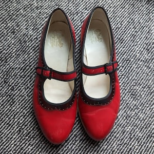 1940's STEPMASTER MARY JANE Red Shoes 40's (E11) - Etsy