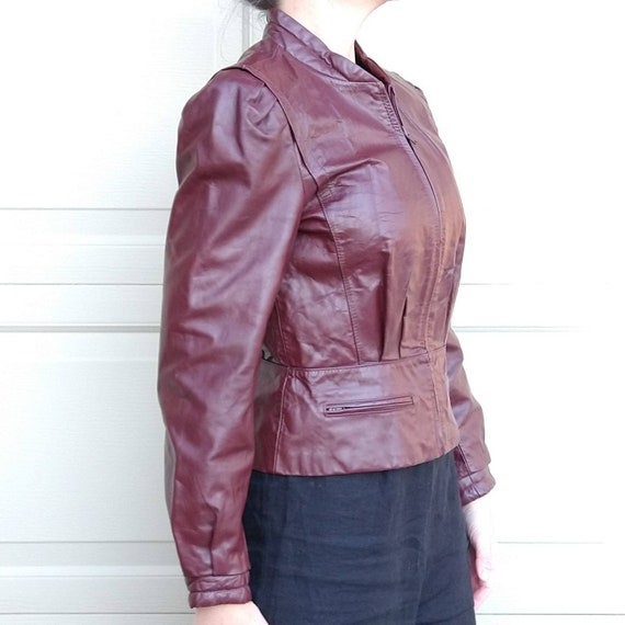 VINTAGE LEATHER JACKET 1970's 70's berman's xs (E3) - Gem
