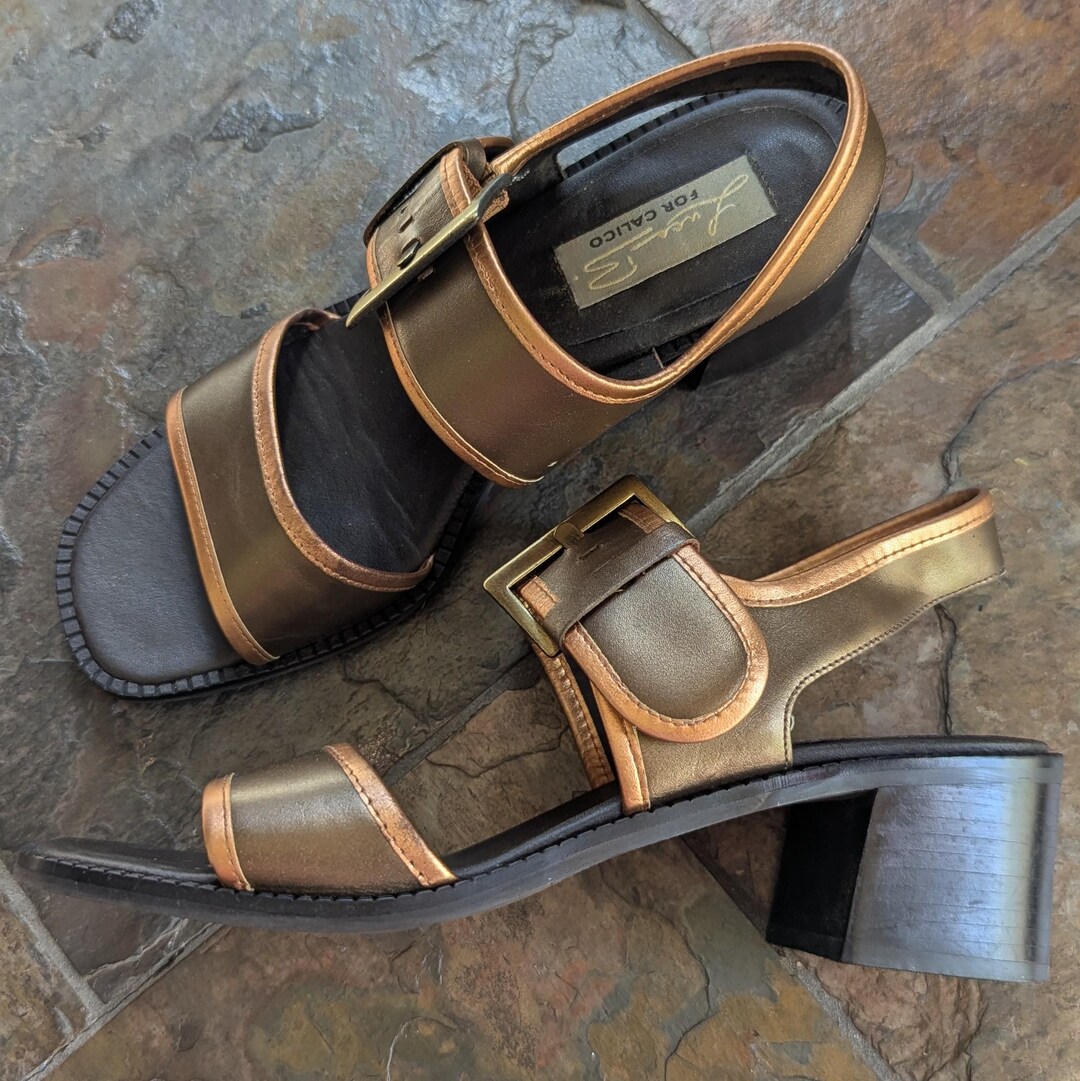 1990's OLIVE COPPER SANDALS 90's 7.5 8 (O1) - Etsy