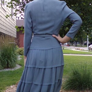 30's 40's CADET BLUE DRESS Rayon Crepe Belted 1930's Xs S - Etsy