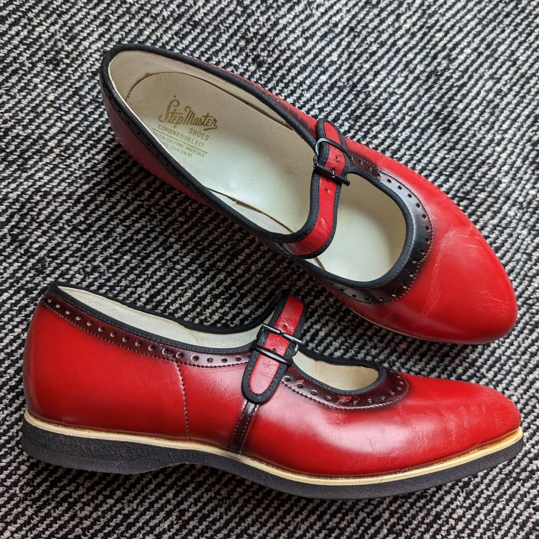 1940's STEPMASTER MARY JANE Red Shoes 40's (E11) - Etsy