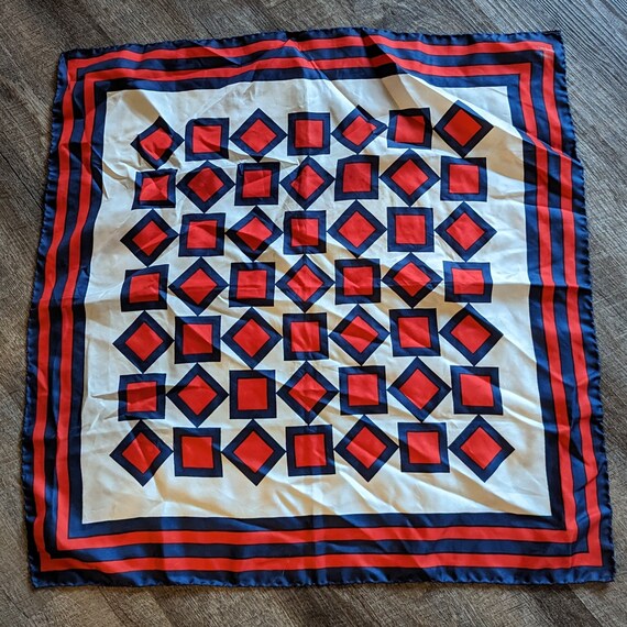 1960's ITALIAN SILK SCARF 60's mod square (N11) - Gem