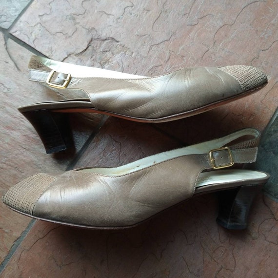 BRUNO MAGLI 1980's slingback HEELS 80's pumps 8 8.5 n… - Gem