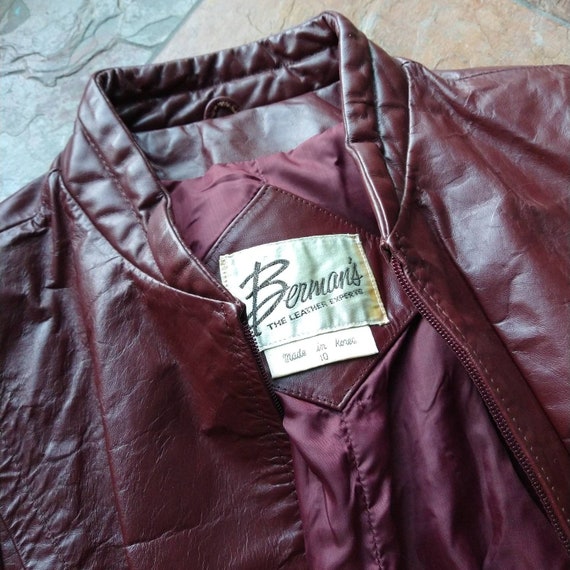 VINTAGE LEATHER JACKET 1970's 70's berman's xs (E3) - Gem